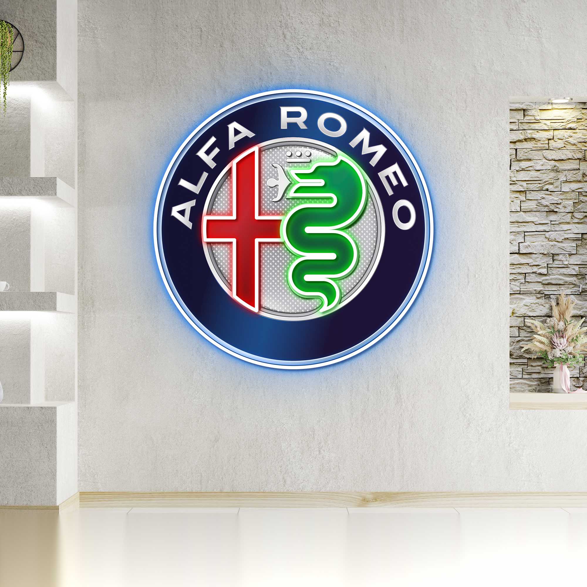 Alfa Romeo neon acrylic – Metalsteelalu