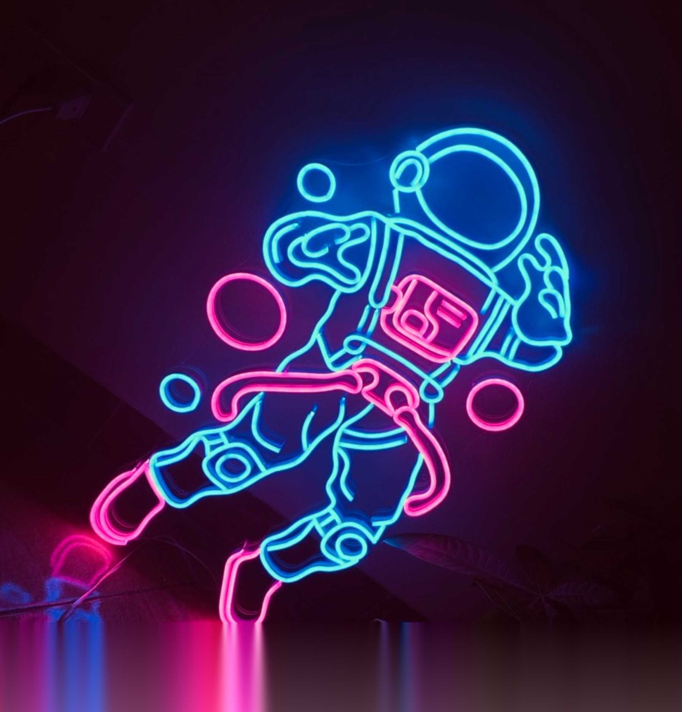 Astronaut Neon Signs Decor sign – Metalsteelalu