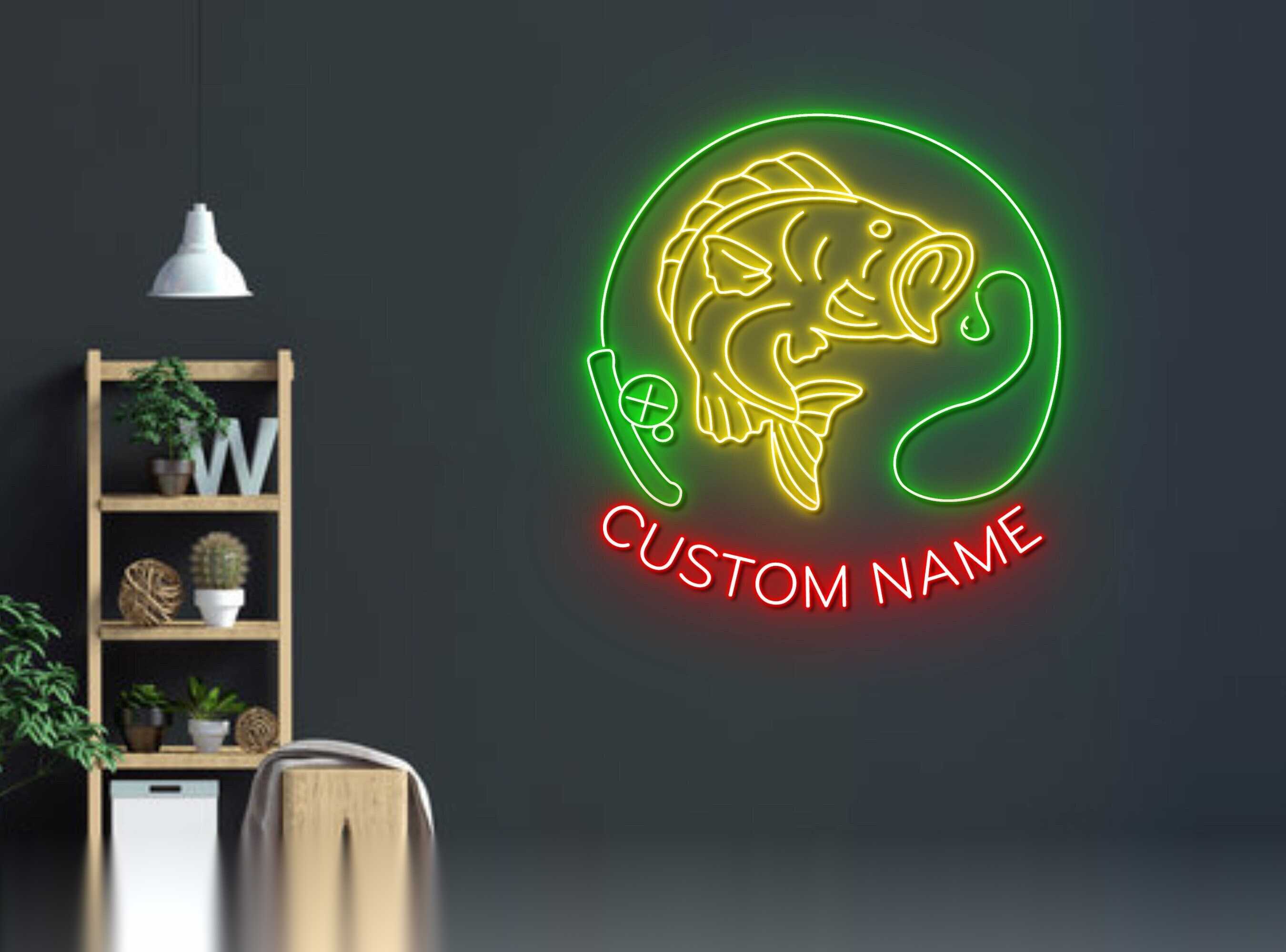 Bass Fish Neon Sign Bass Fish Led Light – Metalsteelalu