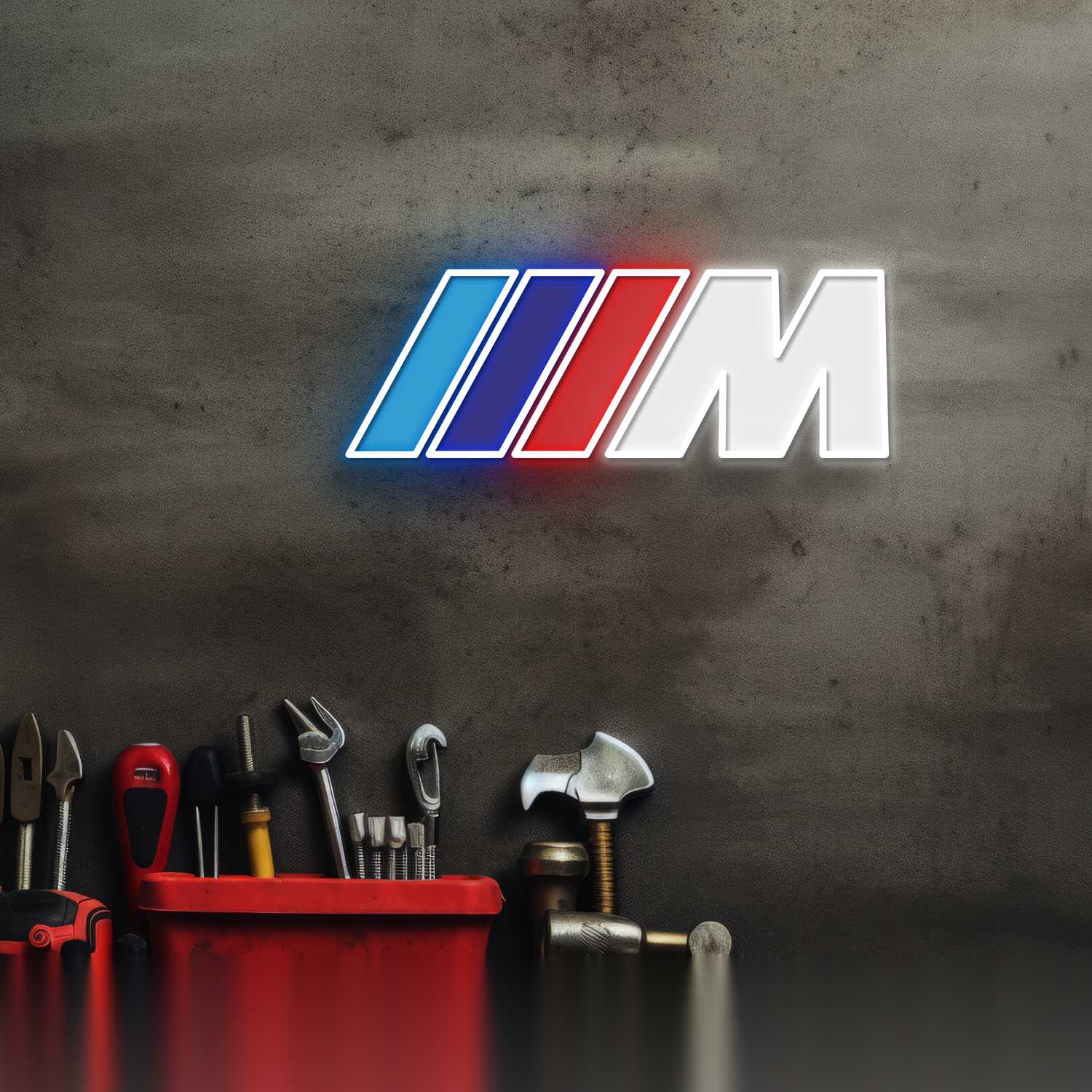 BMW M Emblem Logo Neon LED Sign Wall Art Man Cave Garage Decor ...