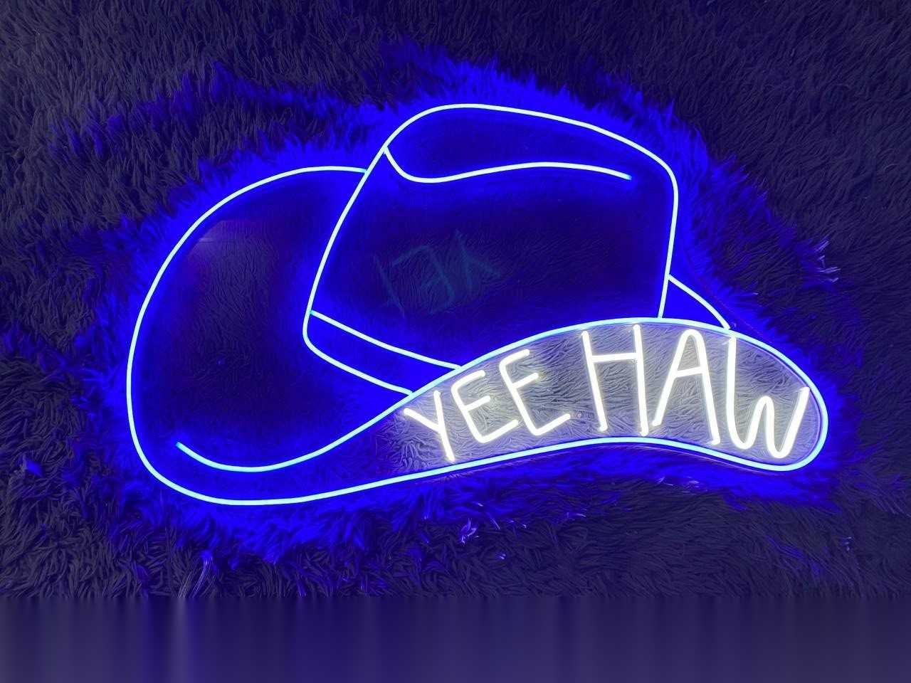 Cowboy Hat Neon Sign Yeehaw Hat Word Art Wall Decor – Metalsteelalu
