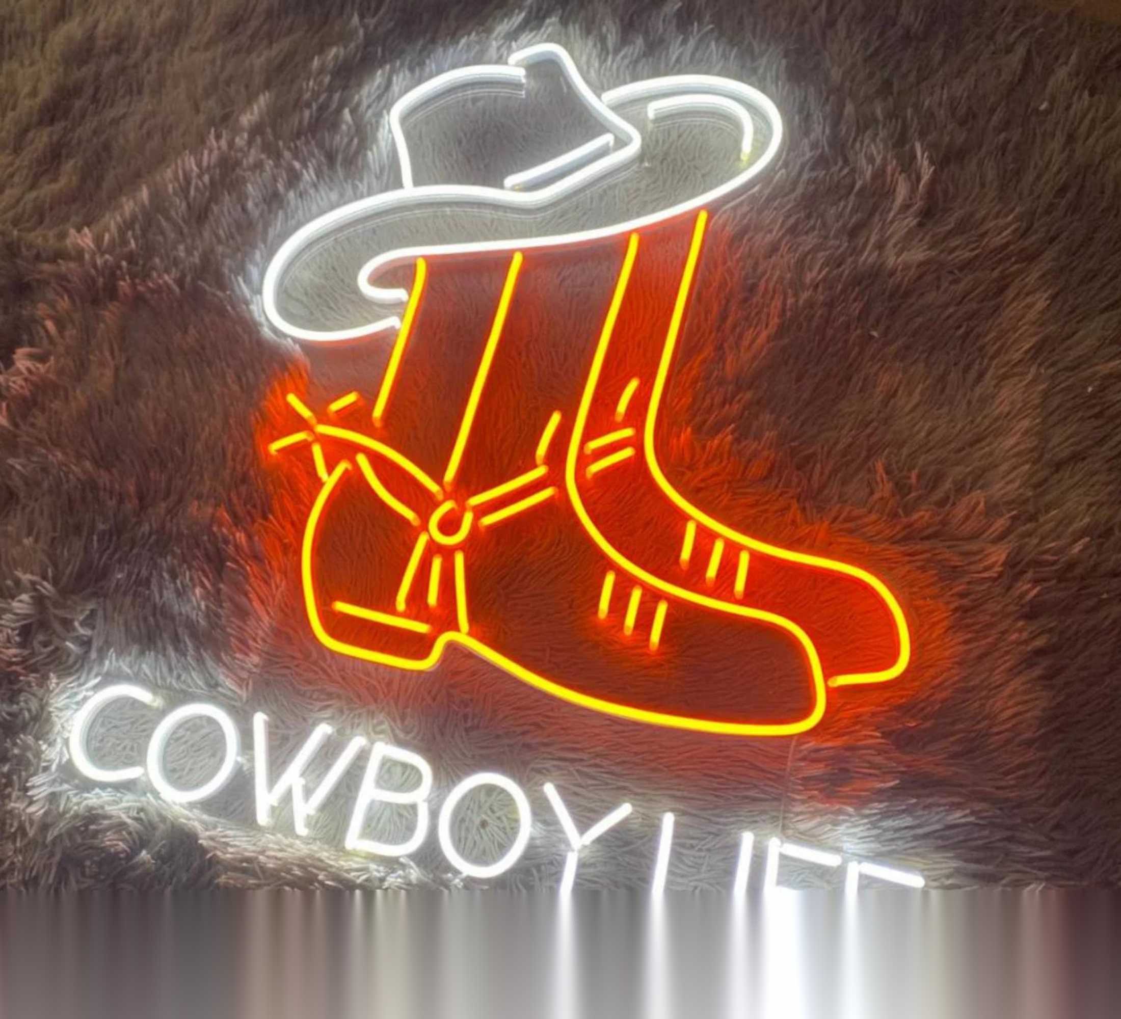 Cowboy Life Neon Sign Cowboy Hat Neon Signs – Metalsteelalu