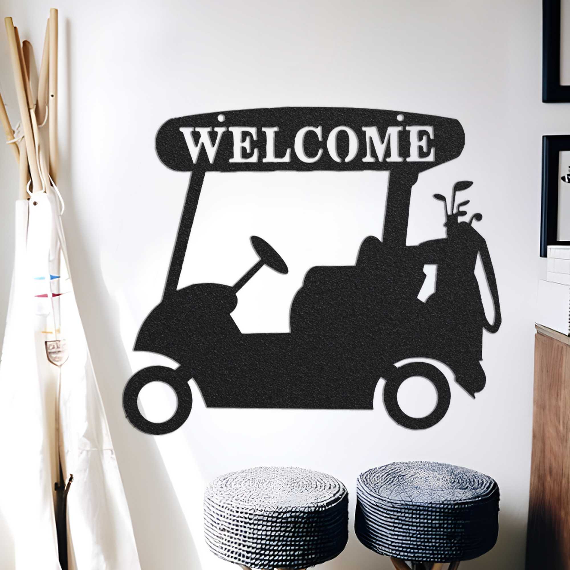 Custom Golf Cart Metal Sign, Metal Wall Art, Indoor Outdoor Decor ...