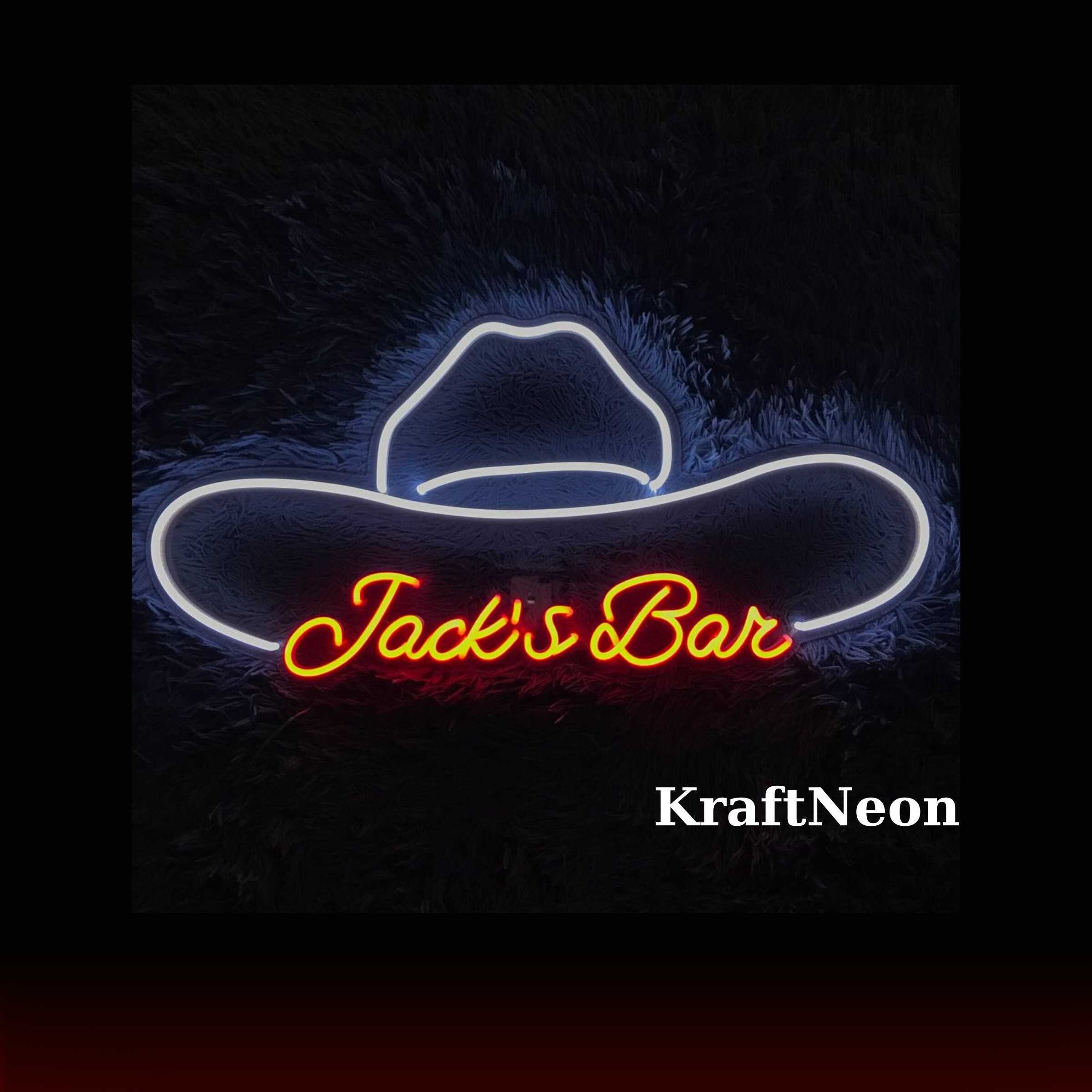 Custom Name Cowboy Hat Neon Sign Wall Art Decor – Metalsteelalu