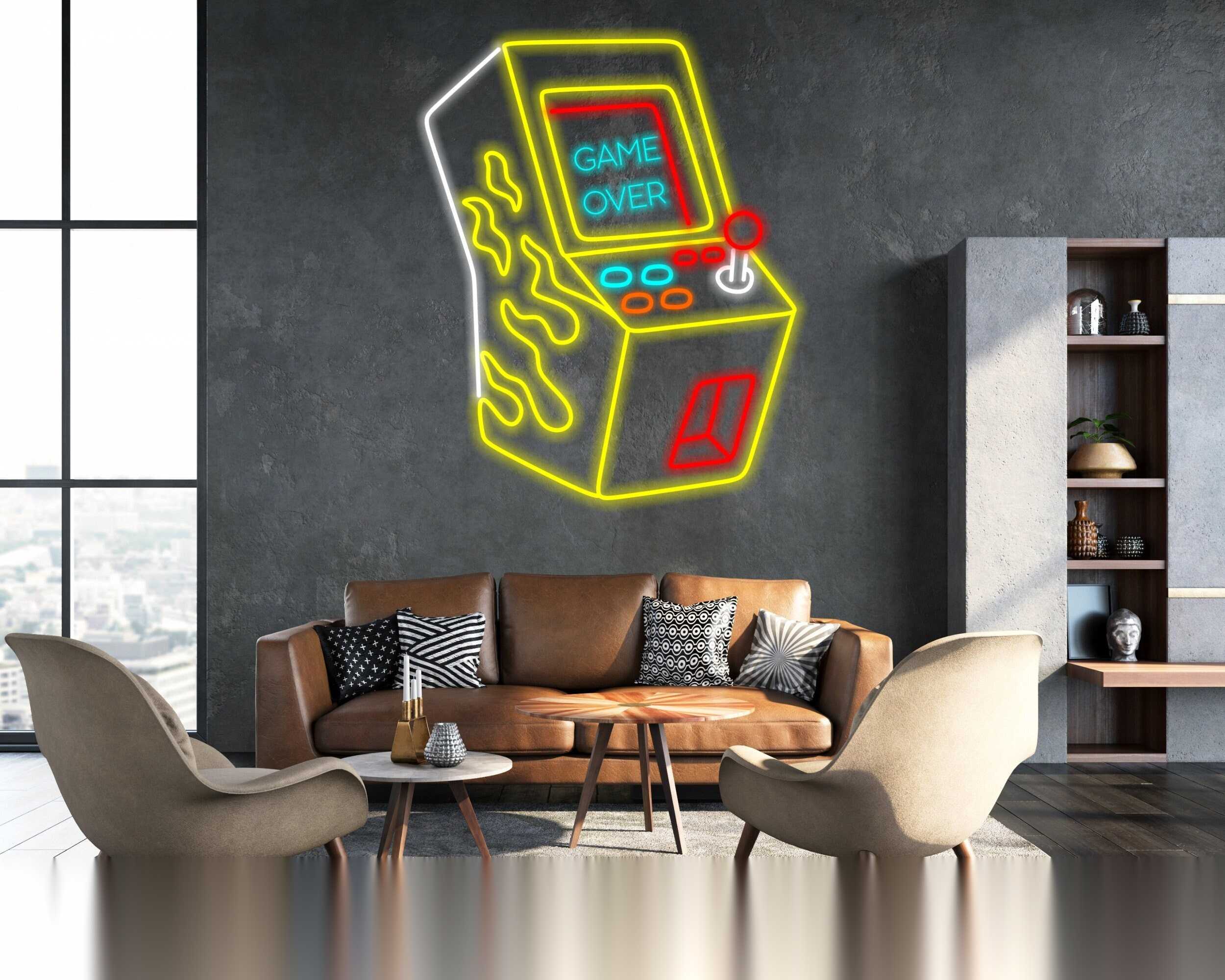 Game Over Neon Sign Gaming Room Decor – Metalsteelalu