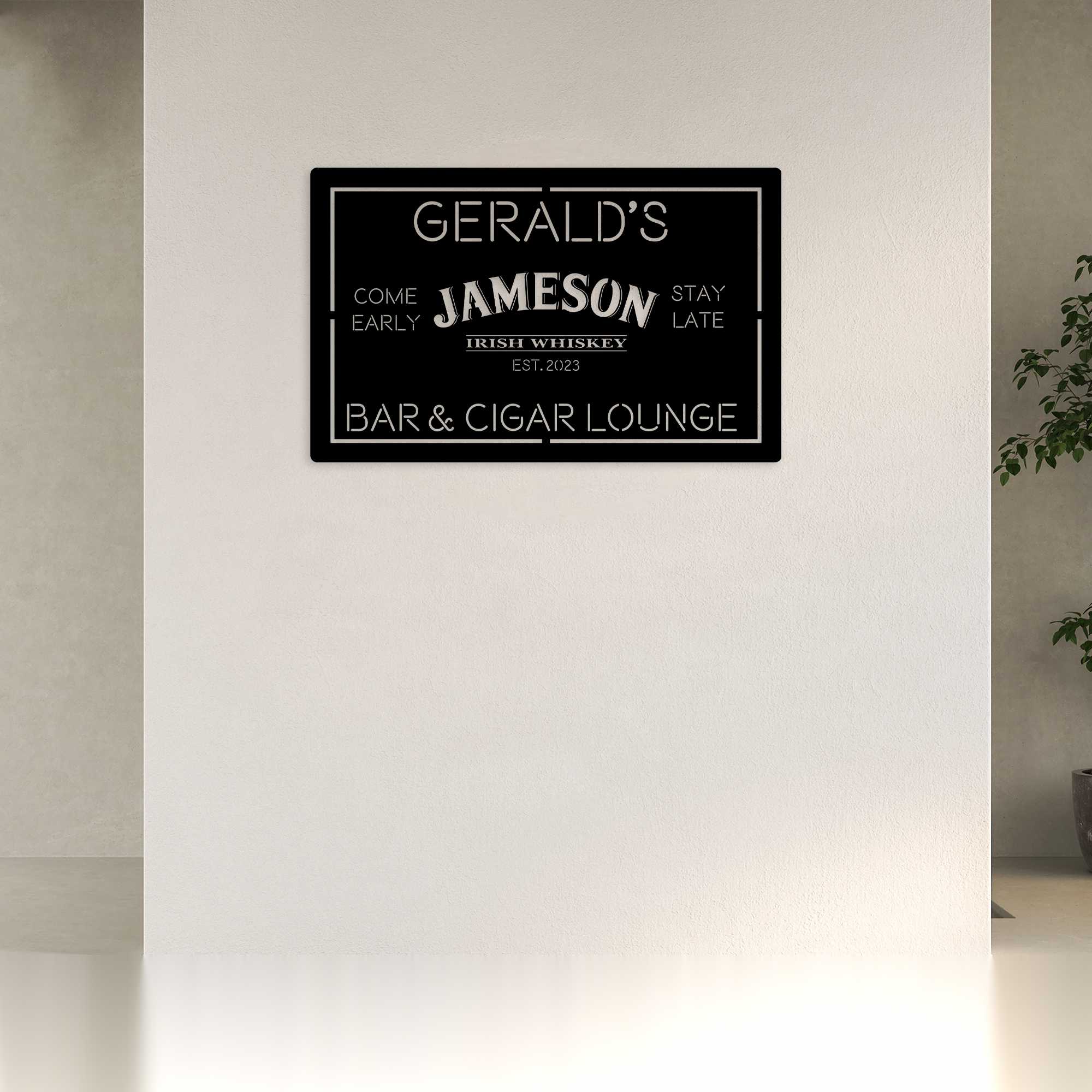 Jameson Irish Whiskey Bar and Cigar Lounge Beer Horizontal Metal Signs ...
