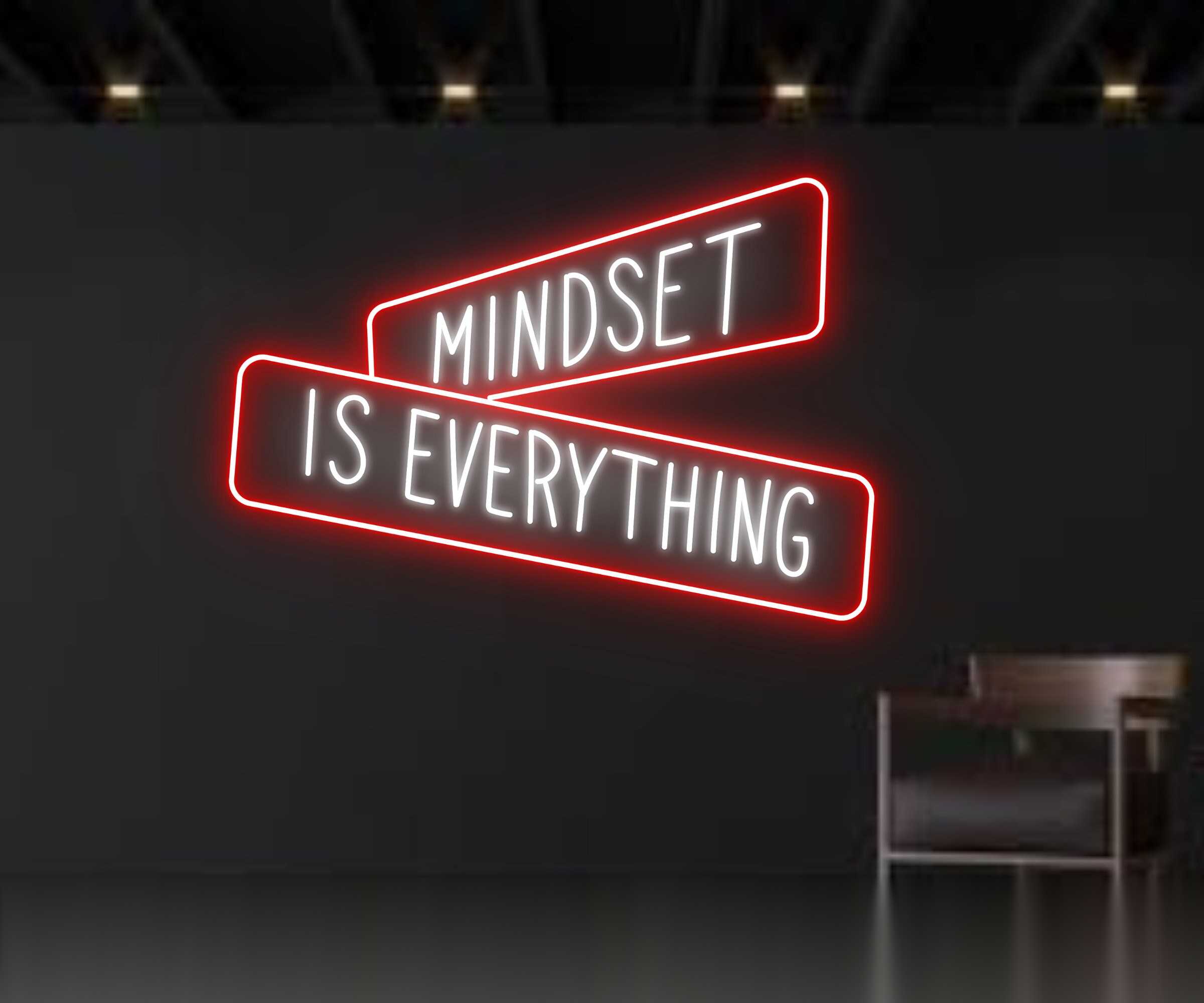 Mindset Is Everything Neon Sign Home Office Living Room – Metalsteelalu