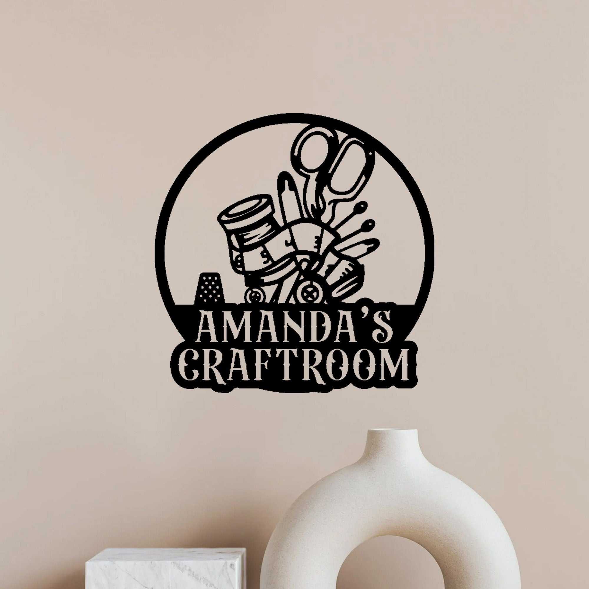 Vintage Quilted Signs, Hand Sewing Signs, Metal Craft Room Signs ...